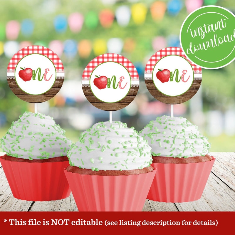 Apple Cupcake Topper - Etsy