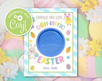 Editable Play Dough Easter Gift Tag Printable Template, Pastel Spring ...