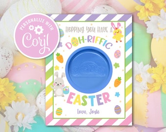 Doh-riffic Easter Cards, Play Dough Easter Tag for Classroom, Kids ...