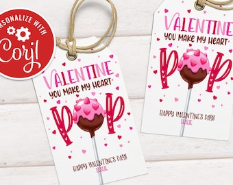 Pop It Valentine, Pop It Tags, Pop It Valentines Printable, Pop It ...