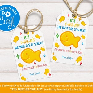 Editable O-FISH-ALLY First Day of School Favor Tag (digital Download ...
