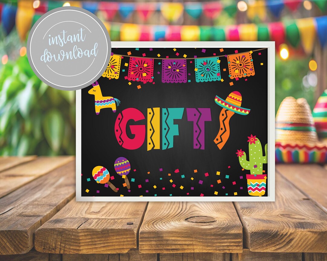 Fiesta Gifts Sign: Mexican Theme Party Decor (digital Download) - Etsy