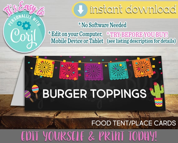 Fiesta Food Tent, Fiesta Food Labels, Fiesta Food Cards, Fiesta Food ...