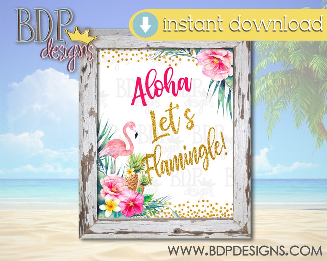 Let's Flamingle Sign, Flamingo Party Decor, Flamingo Birthday ...
