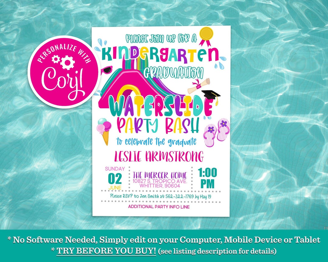 Editable Kindergarten Graduation Invitation, Kindergarten Graduation ...