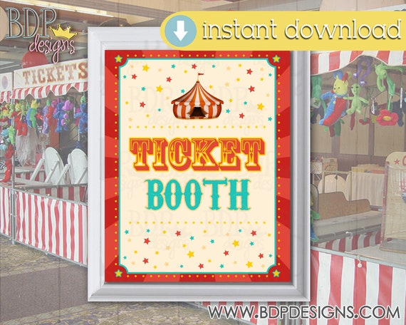 Ticket Booth Sign Carnival Signs Carnival Theme Party | Etsy