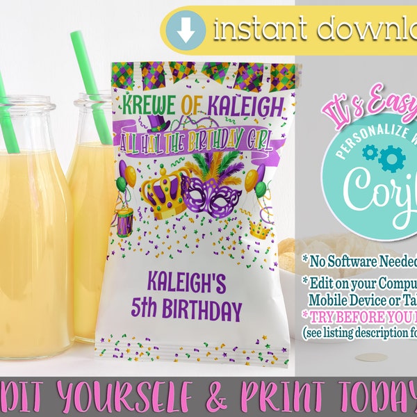 Mardi Gras Printable - Etsy