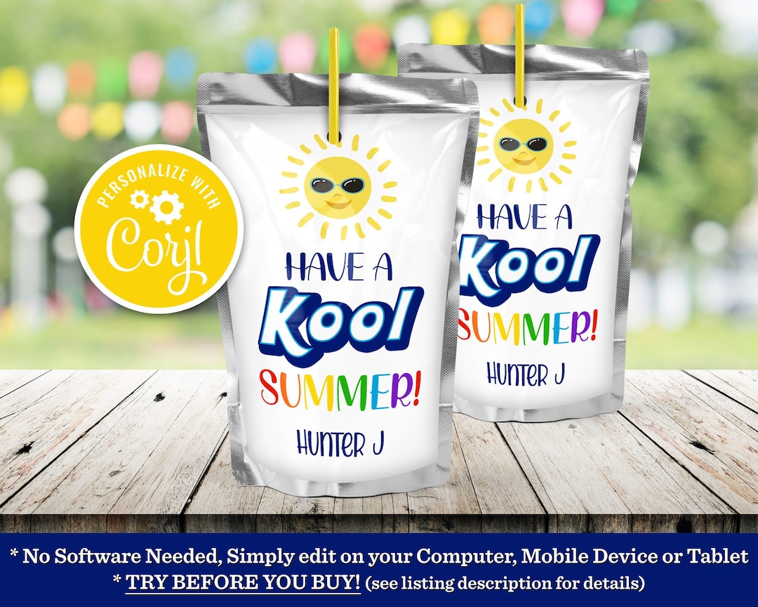 Have a Kool Summer, Cool Summer, Last Day of School, Editable Printable ...