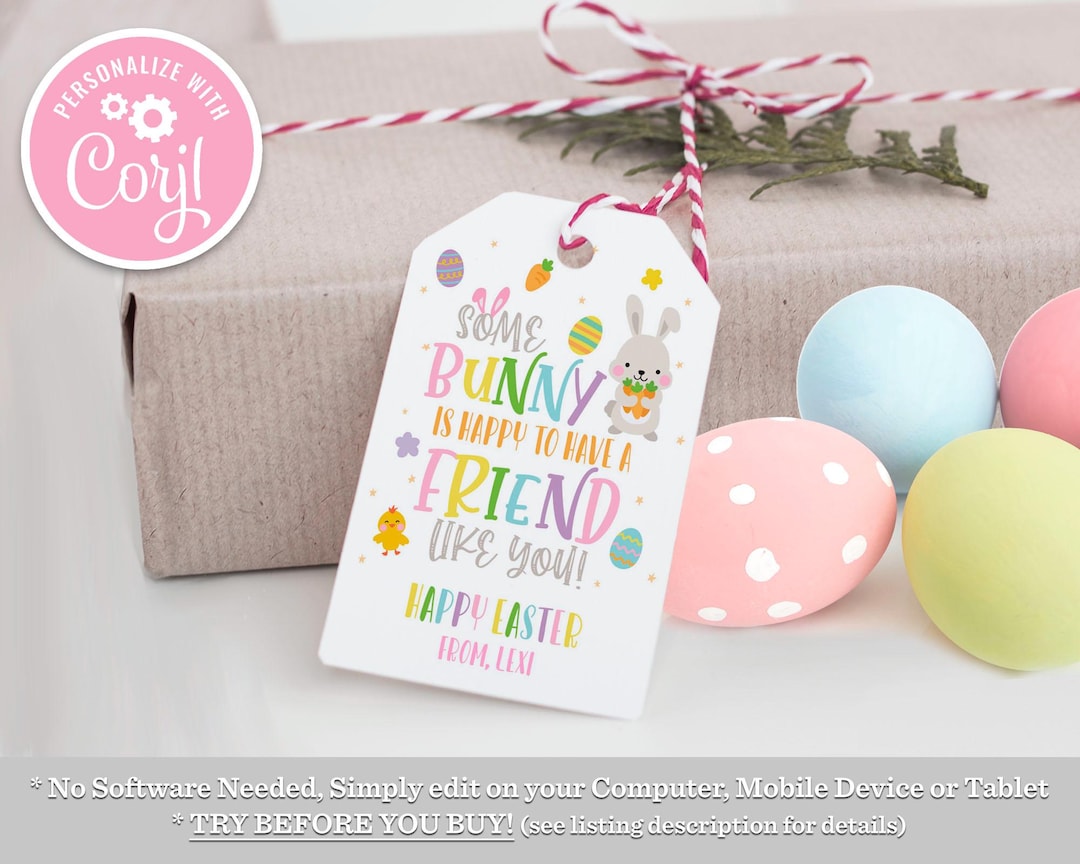 Some Bunny is Happy to Have a Friend Like You Easter Favor Tag ...