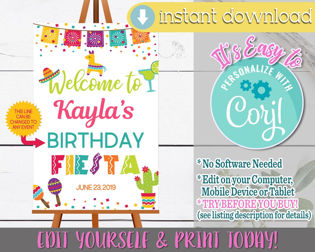 Fiesta Welcome Party Sign, Fiesta Welcome Sign, Fiesta Welcome, Fiesta ...