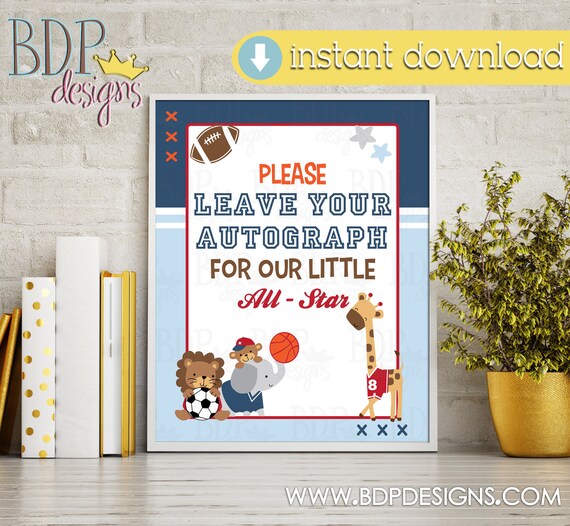 Please Leave Your Autograph for Our Little All-Star, Future All Star ...