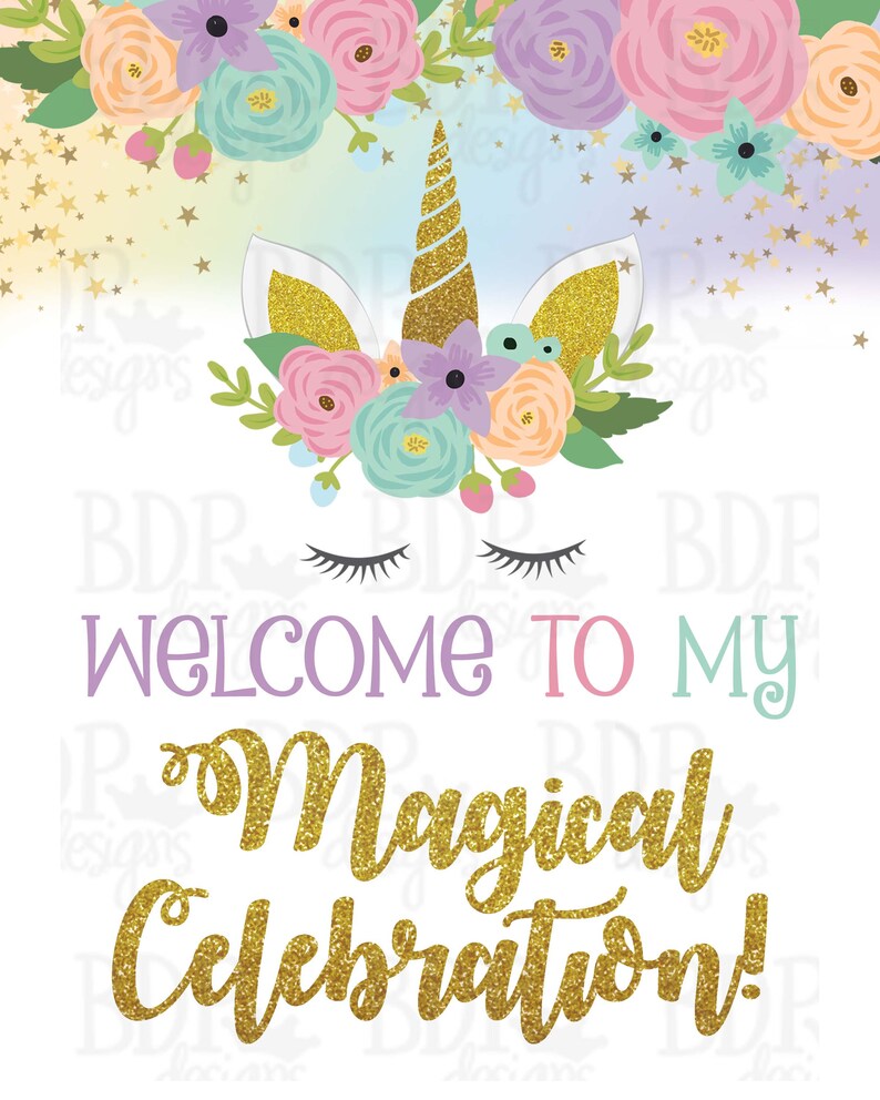 Unicorn Party Signs Unicorn Printables INSTANT DOWNLOAD - Etsy