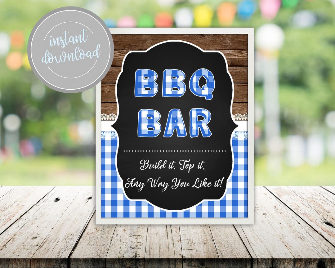 BBQ Bar Sign: Backyard Party Decor (digital Download) - Etsy