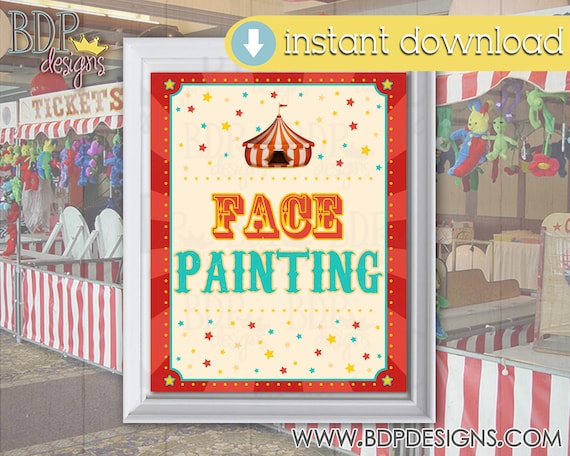 Face Painting Sign, Carnival Signs, Carnival Theme Party, Carnival ...