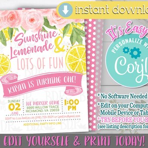 Lemonade Birthday Invitation Lemonade Party Invitation - Etsy