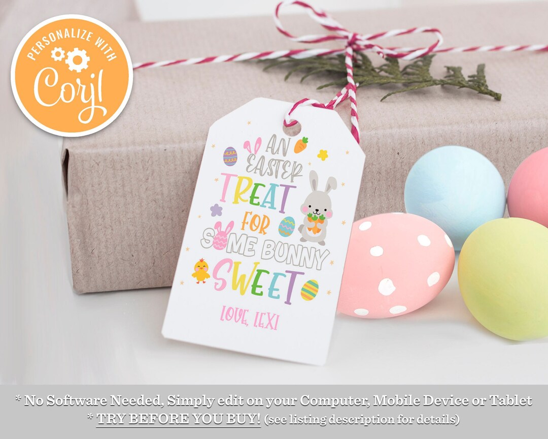 Editable Easter Favor Tags: Bunny Treat Tags (digital Download) - Etsy