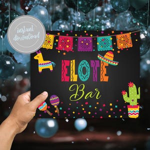 Letrero de Fiesta Elote: Decoración para fiesta mexicana (Descarga ...