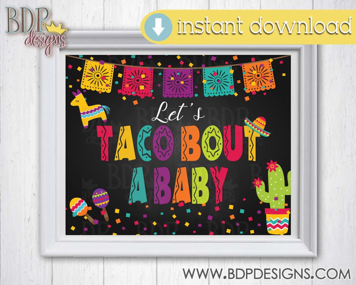 Let's Taco Bout a Baby INSTANT DOWNLOAD Fiesta - Etsy
