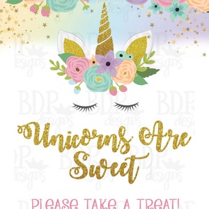 Unicorn Party Signs, Unicorn Printables, INSTANT DOWNLOAD, Unicorn ...