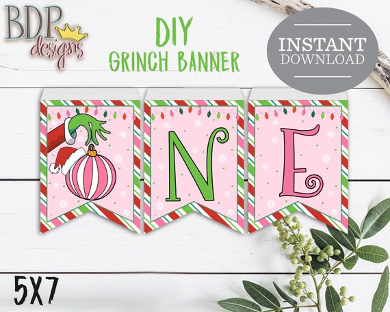 Grinch High Chair Banner, Grinch Banner, Grinch Party, Grinch Party ...