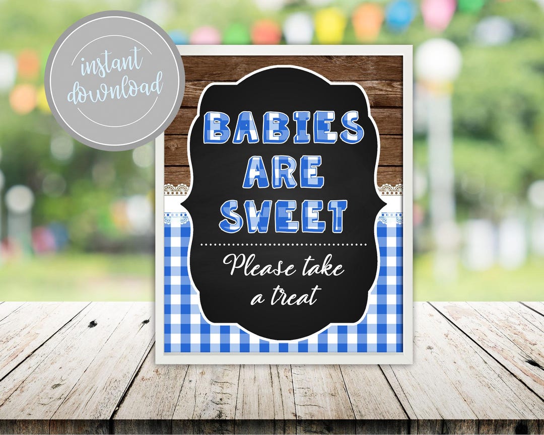 Blue Baby Q Favor Sign: Backyard BBQ Treat Decor (PDF) - Etsy