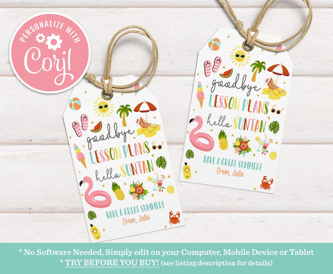 Editable Goodbye Lesson Plan Hello Suntan Tag, Editable Teacher Student ...