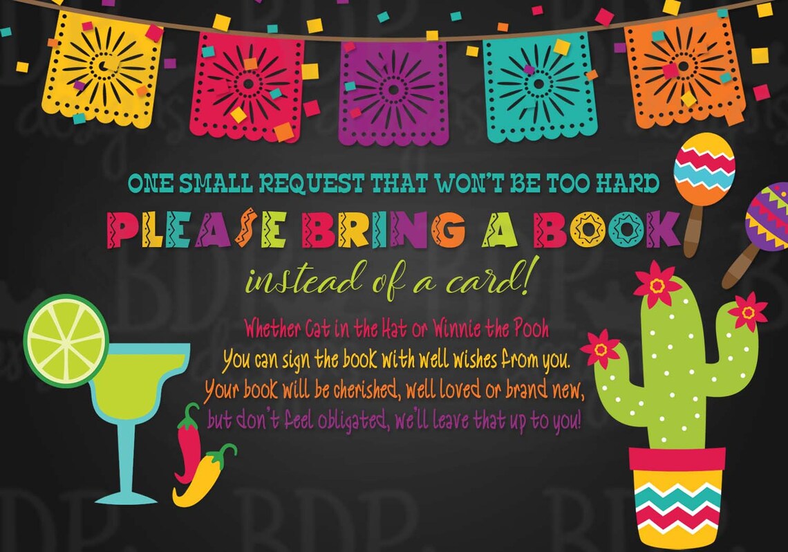 Fiesta Books for Baby Insert Card Fiesta Baby Shower Game - Etsy