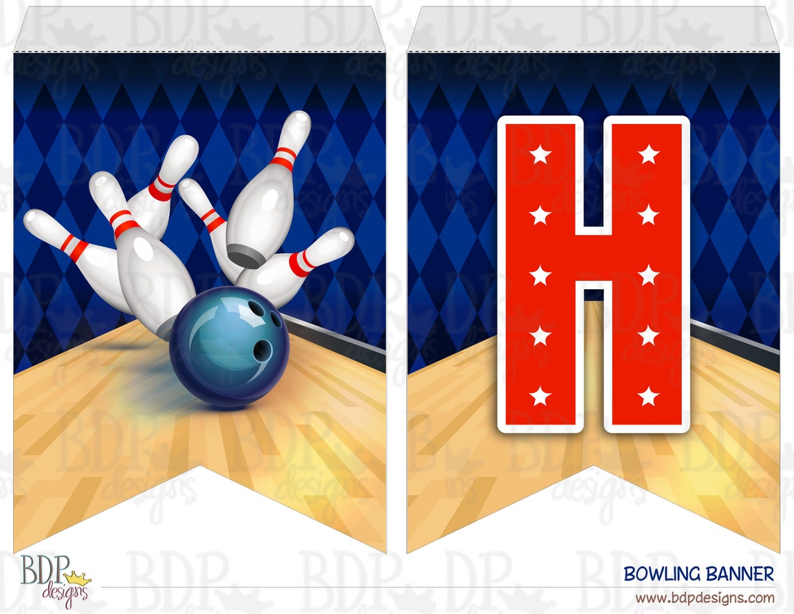 Bowling Birthday Banner Bowling Banner Printables Bowling | Etsy