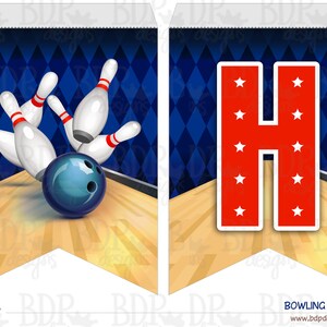 Bowling Birthday Banner, Bowling Banner Printables, Bowling Banner ...