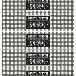 Melted Snow Water Bottle Label, Melted Snow Labels, Melted Snow Bottle ...