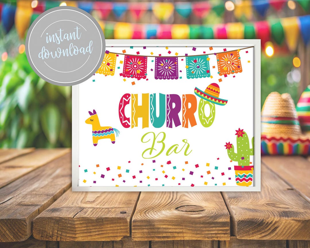 Fiesta Churro Bar Sign: Cinco De Mayo Party Decor (digital Download) - Etsy