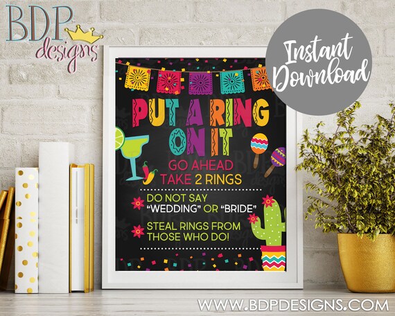 Put a Ring on It Bridal Shower Game Sign Put a Ring on It | Etsy