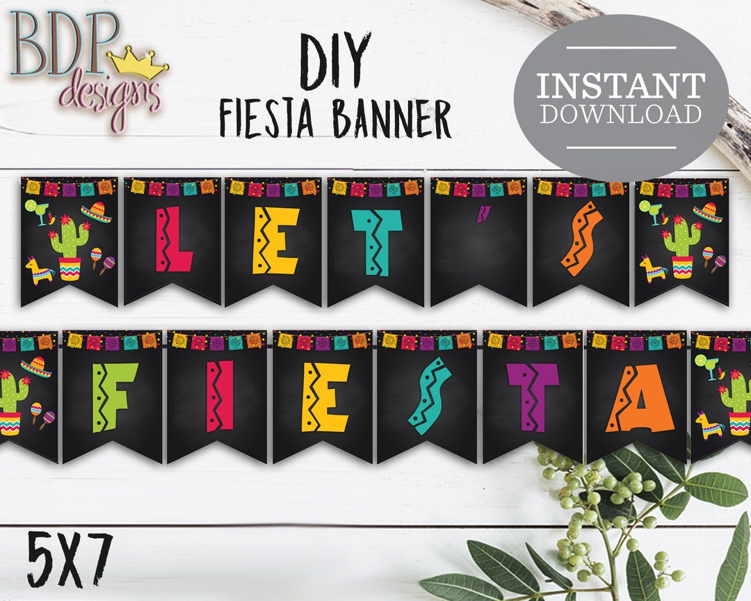 Let's Fiesta Banner, Lets Fiesta Download, Fiesta Printable, Fiesta ...