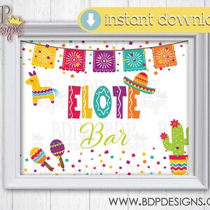 Fiesta Elote Bar Sign, Baby Birthday Bridal Shower Bachelorette ...