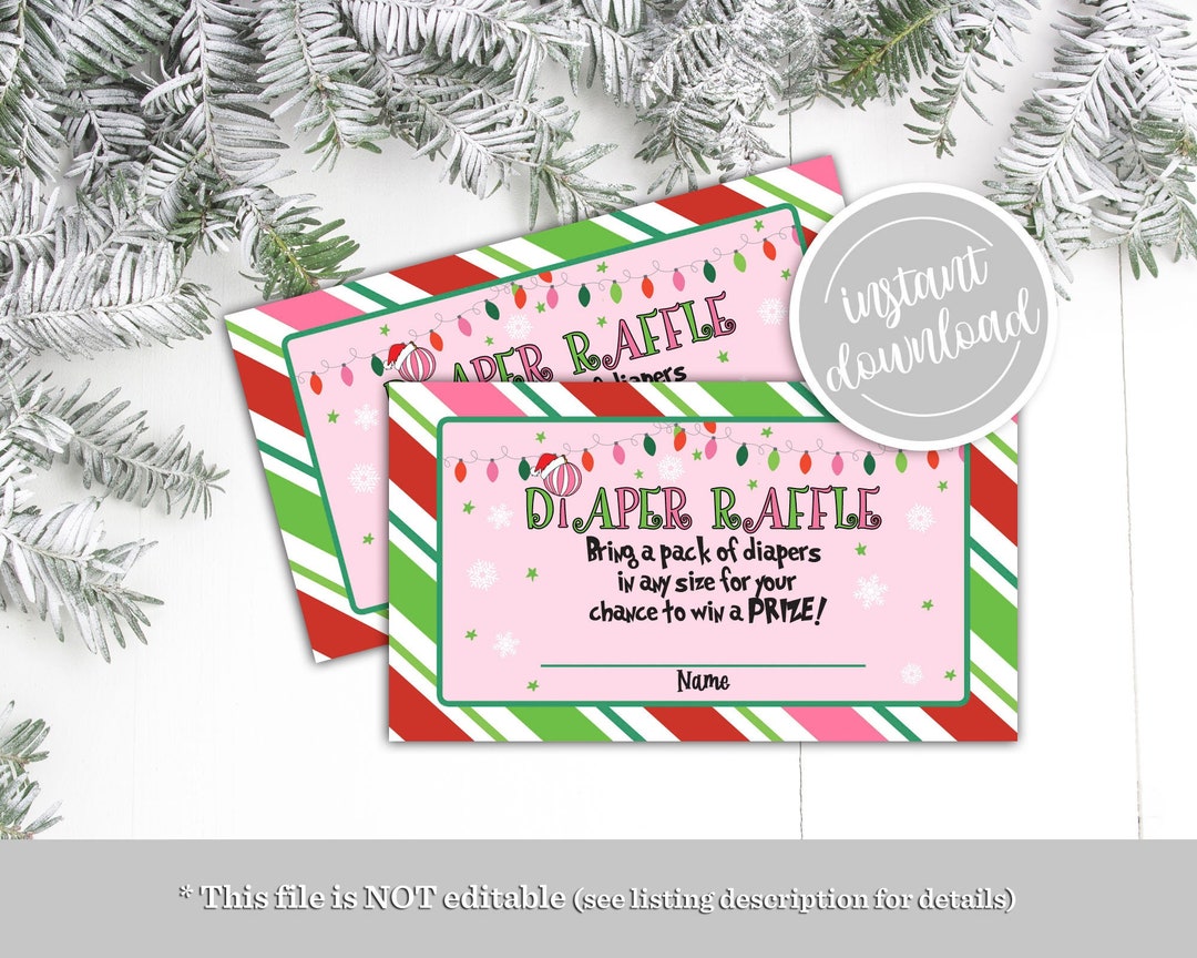 Christmas Diaper Raffle, Diaper Raffle Printable, Diaper Raffle ...