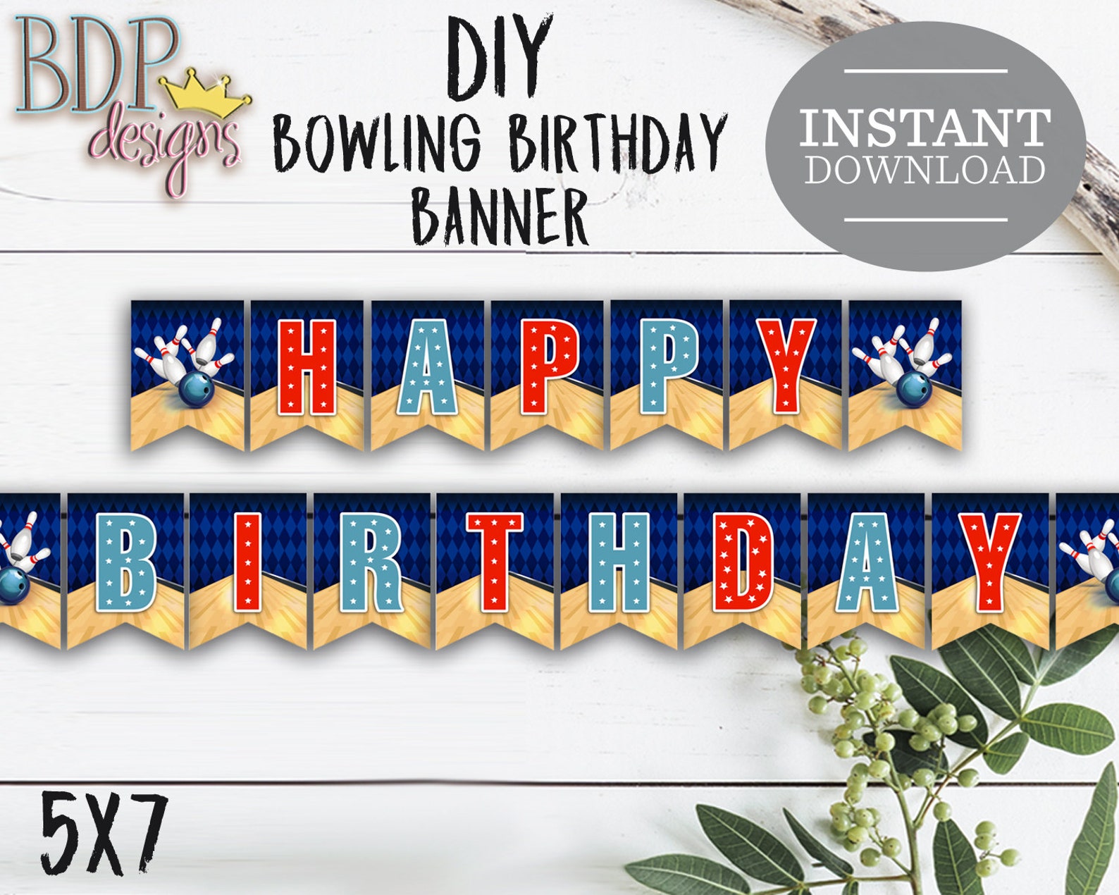 Bowling Birthday Banner Bowling Banner Printables Bowling | Etsy