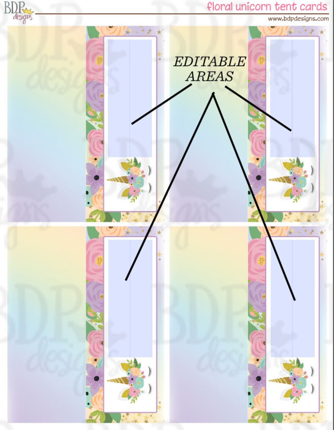 Unicorn Tent Card Unicorn Name Plate Unicorn Party Unicorn - Etsy