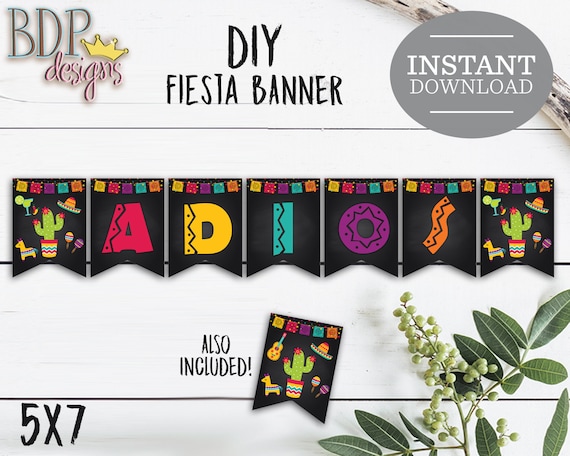 Adios Banner Fiesta Fiesta Banner Download Fiesta Download - Etsy