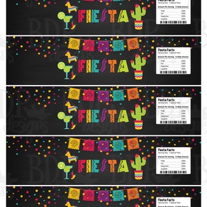 Fiesta Water Bottle Labels: Party Decorations (instant Download) - Etsy