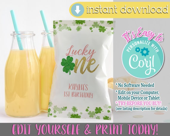 Lucky One Chip Bag St Patricks Day Chip Bag St Patrick's | Etsy