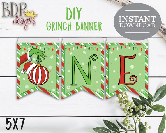 Grinch High Chair Banner, Grinch Banner, Grinch Party, Grinch Party ...