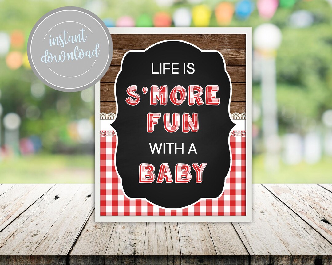 Life is Smore Fun With a Baby Sign Backyard Babyq Baby-q Barbecue Co-ed ...