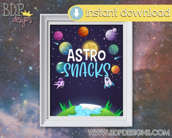 Astro Snacks, Space Birthday, Space Party Decorations, Space Birthday ...