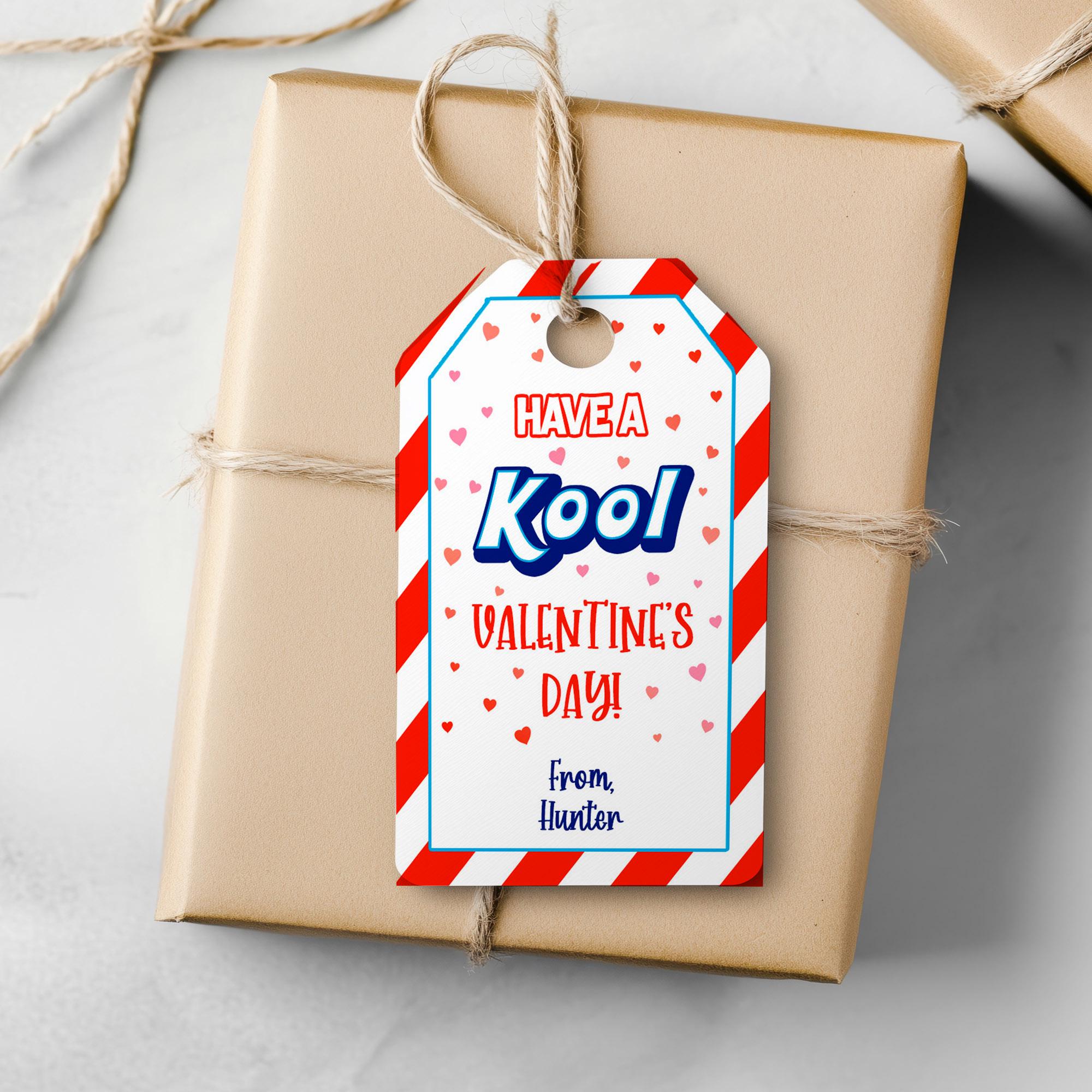 Kool Valentine's Day Favor Tags: Printable Classroom Gift (digital ...