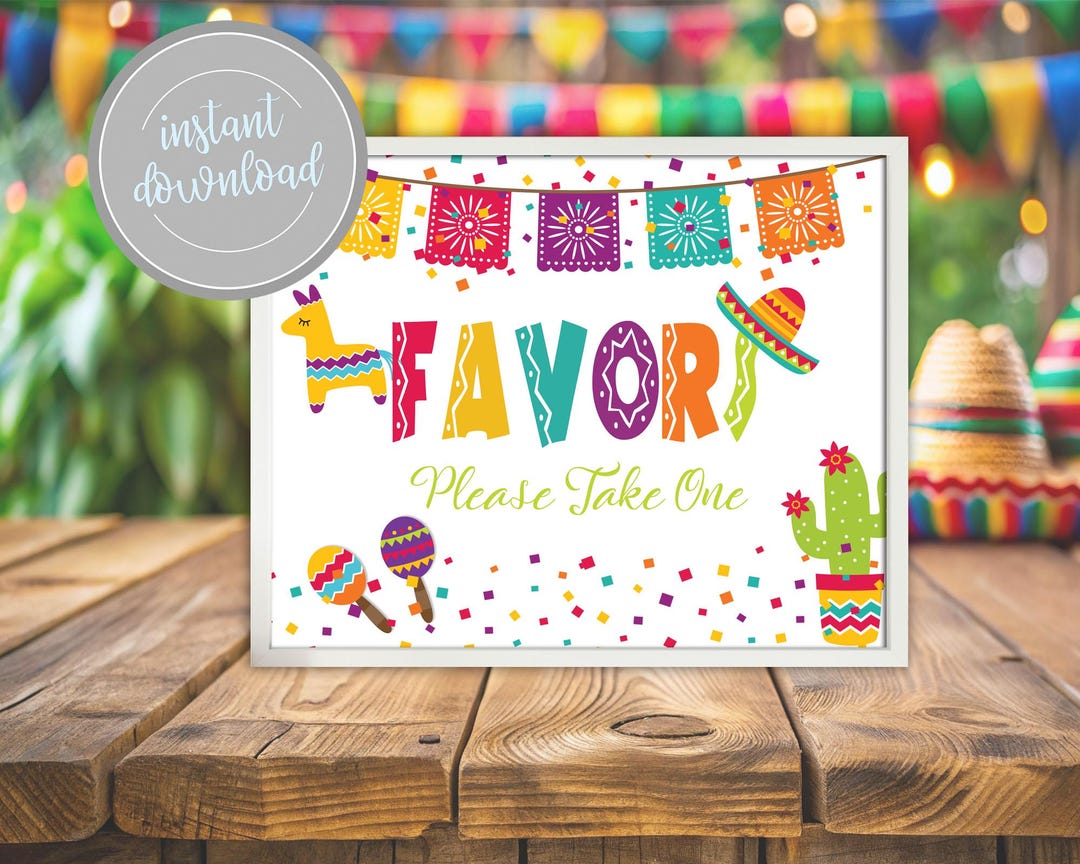 Fiesta Favors Sign: Mexican Theme Party Decor (digital Download) - Etsy
