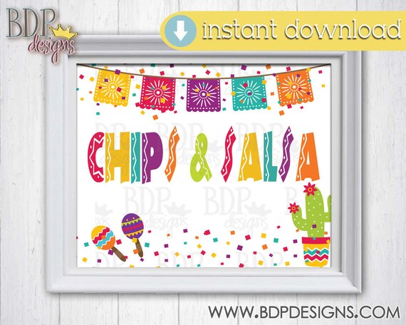Chips & Salsa Sign, Fiesta Date Night, Fiesta Party Signs, Fiesta Sign ...