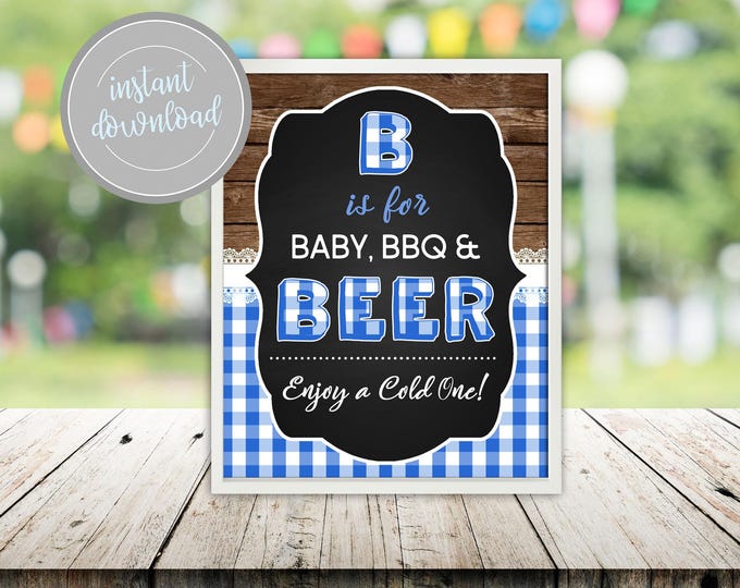 Baby Q Beer Sign, Beer Sign, Baby is Brewing Sign, BBQ Baby Shower Sign ...