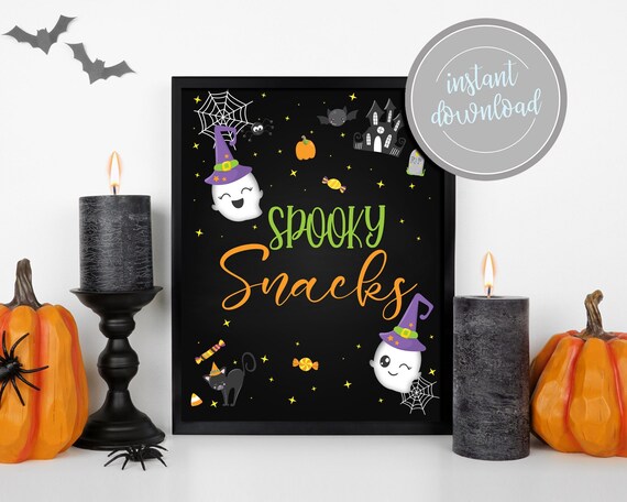 Spooky Snacks Sign, Halloween First Birthday Decor, Halloween Birthday ...