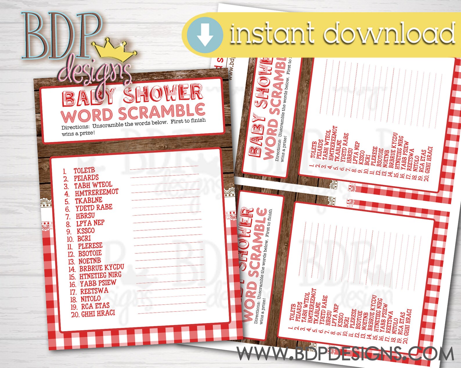 Baby Shower Word Scramble BBQ Baby Shower Games BBQ Baby - Etsy
