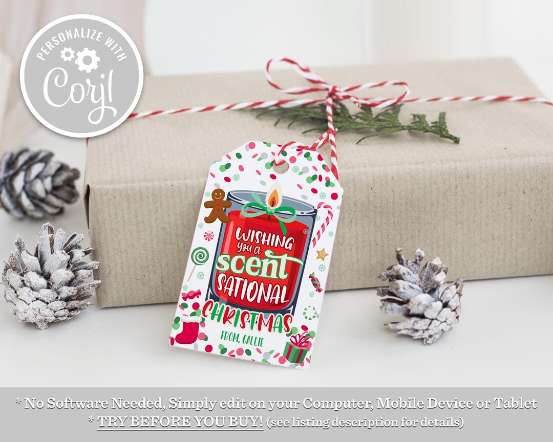 Wishing You a Scentsational Christmas Gift Tag, Christmas Holiday ...